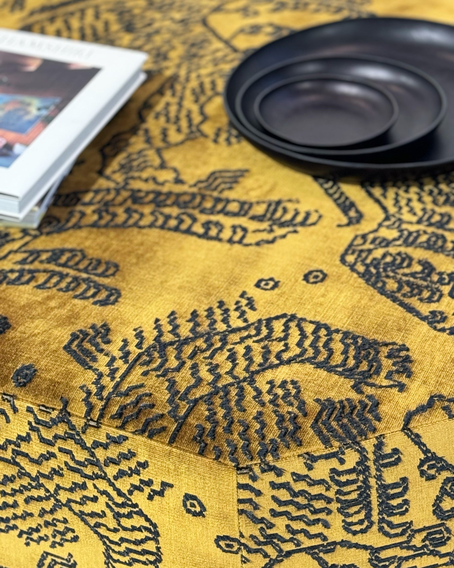 The Forsyth Octo Ottoman in Dedar Tiger Mountain, 48 x 60 in – FORSYTH