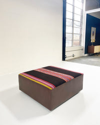 One-of-a-Kind Ottoman with Vintage Peruvian Textile, Black – FORSYTH
