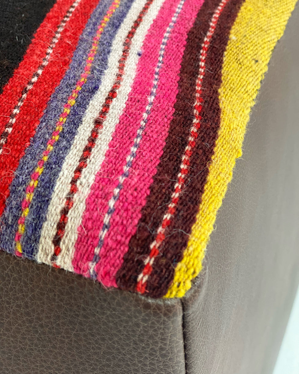 One-of-a-Kind Ottoman with Vintage Peruvian Textile, Black – FORSYTH