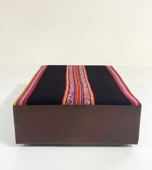 One-of-a-Kind Ottoman with Vintage Peruvian Textile, Black – FORSYTH
