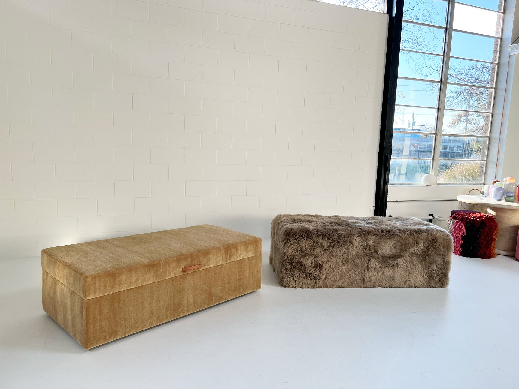 The Forsyth Storage Ottoman in Pierre Frey Teddy Mohair – FORSYTH