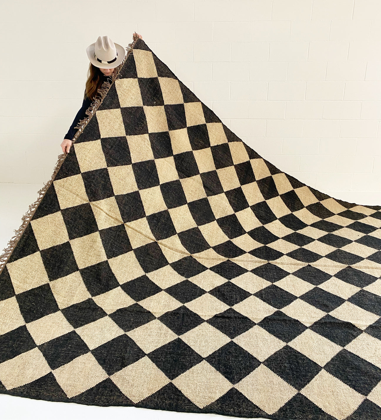 The Checkerboard Rug - Diamond Check in Off Black – FORSYTH